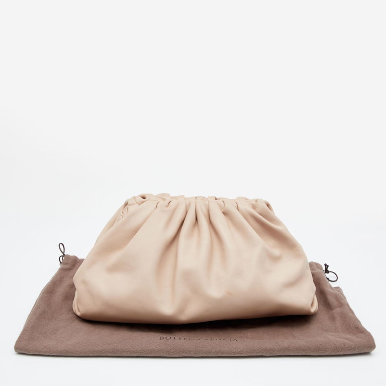 Bottega Veneta Beige Leather Teen Pouch For Sale at 1stDibs