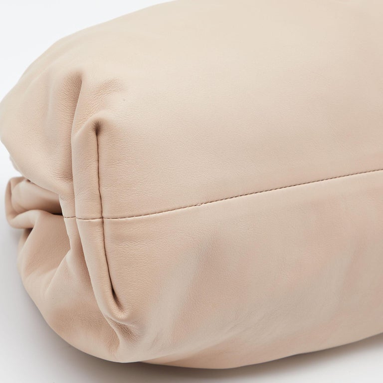 Bottega Veneta Beige Leather Teen Pouch For Sale at 1stDibs
