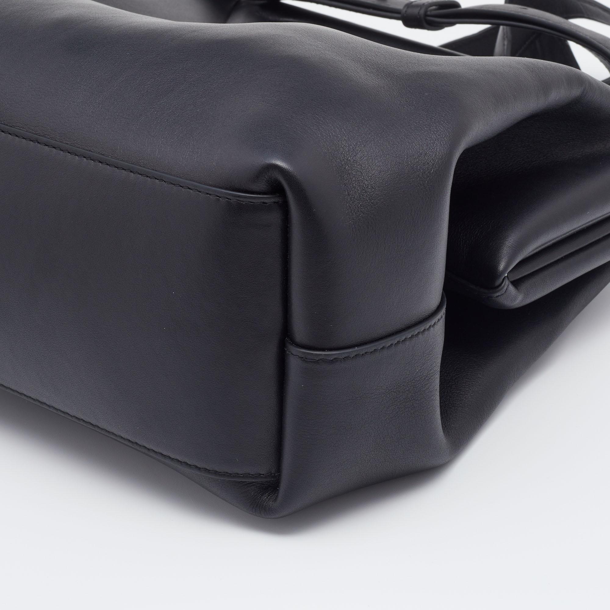 Bottega Veneta Black Leather The Triangle Shoulder Bag at 1stDibs