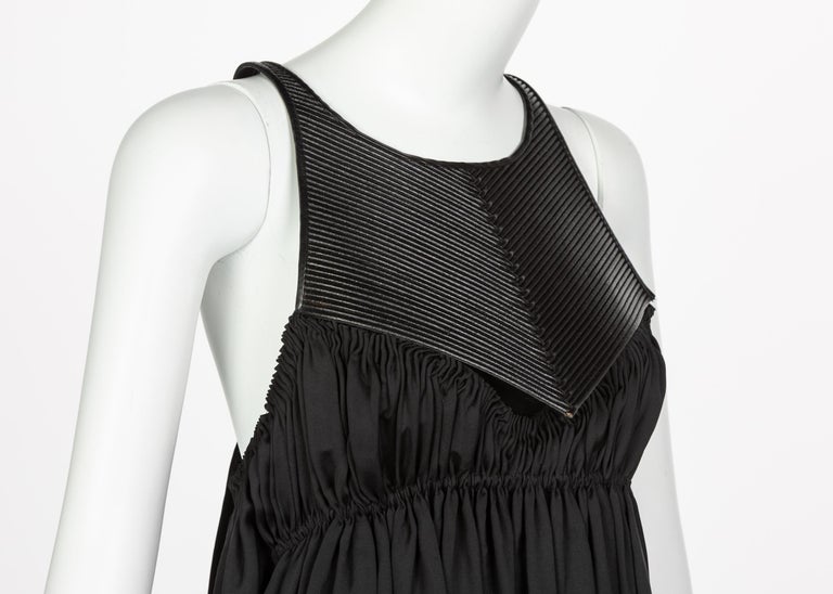 Bottega Veneta Black Leather Yoke Silk Dress, Runway 2008 For Sale at ...