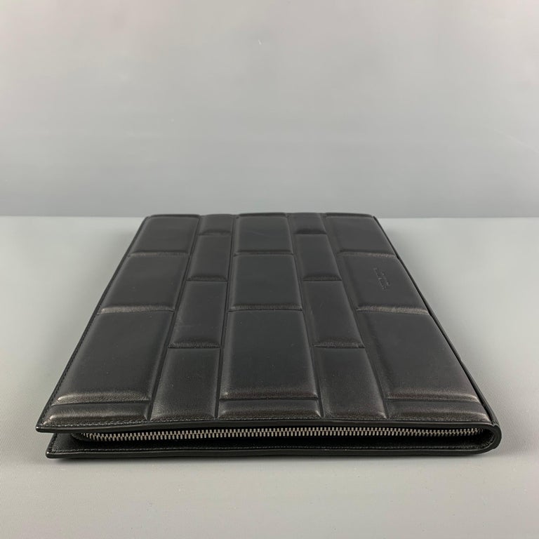 BOTTEGA VENETA Black Padded Leather Laptop Case For Sale at 1stDibs