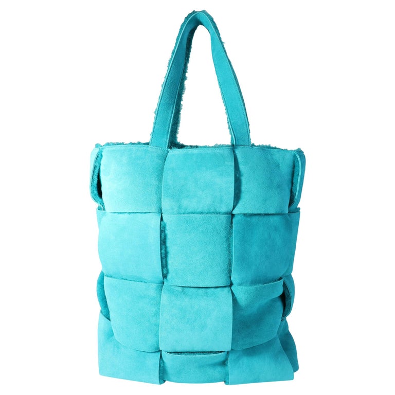 Bottega Veneta Blaster Intrecciato Shearling Tote For Sale at 1stDibs
