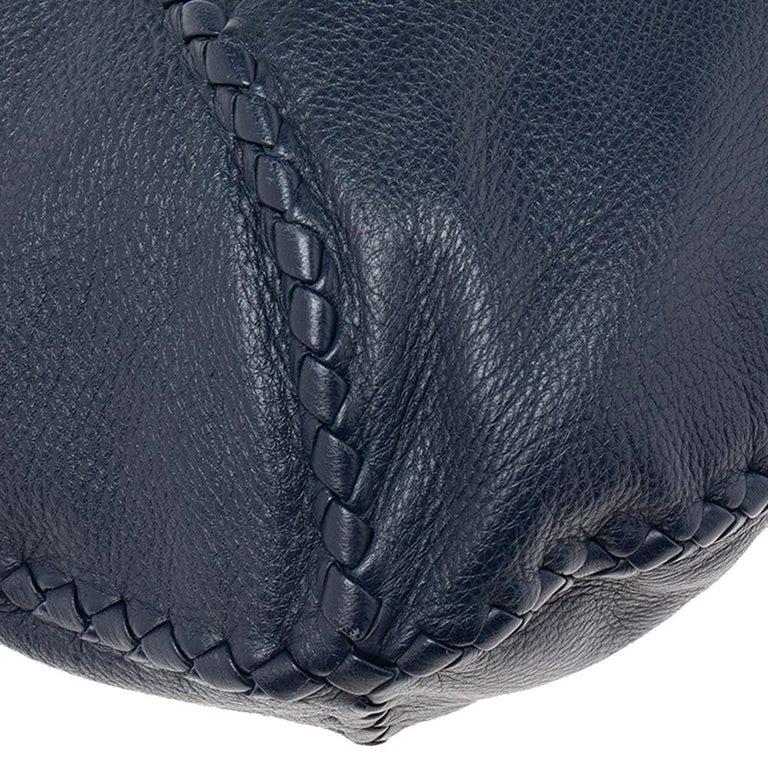 Bottega Veneta Blue Cervo Leather Large Baseball Hobo Bag at 1stDibs