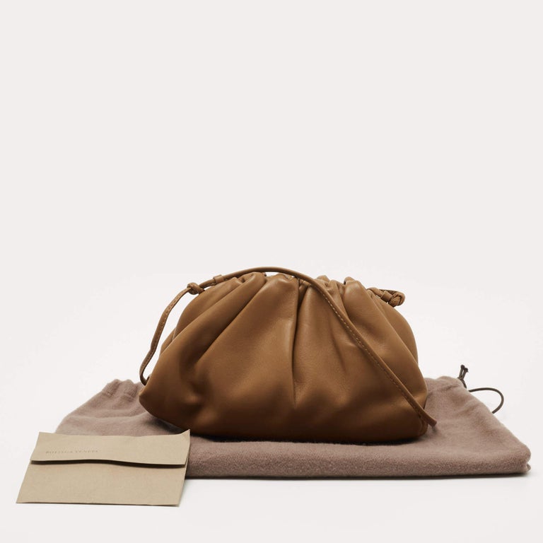 Bottega Veneta Brown Leather Mini Pouch For Sale at 1stDibs