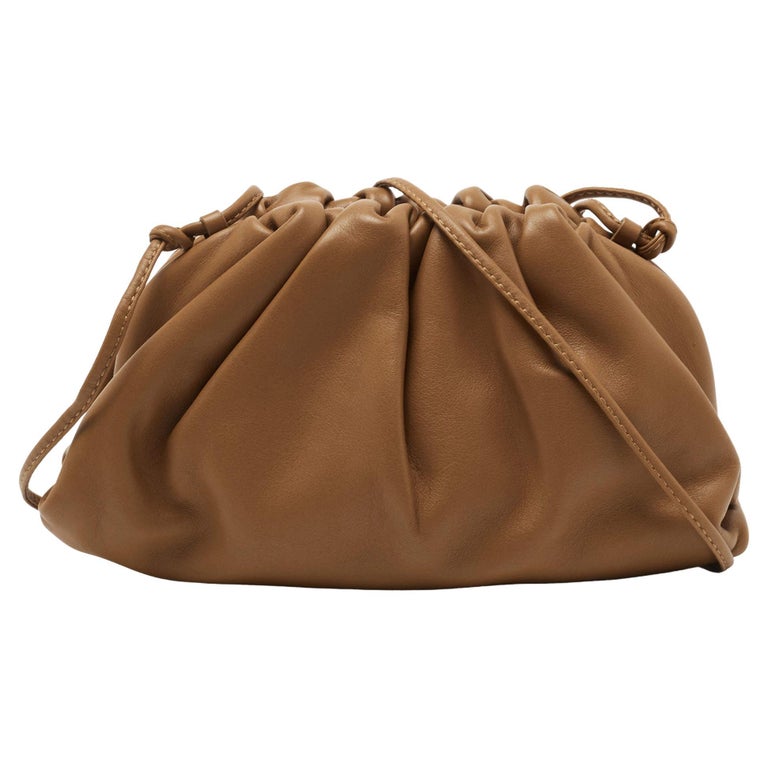Bottega Veneta Brown Leather Mini Pouch For Sale at 1stDibs