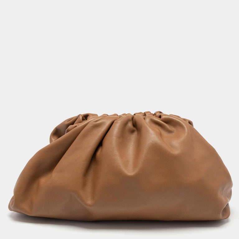 Bottega Veneta Brown Leather Teen Pouch Clutch For Sale at 1stDibs