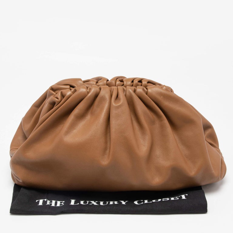 Bottega Veneta Brown Leather Teen Pouch Clutch For Sale at 1stDibs