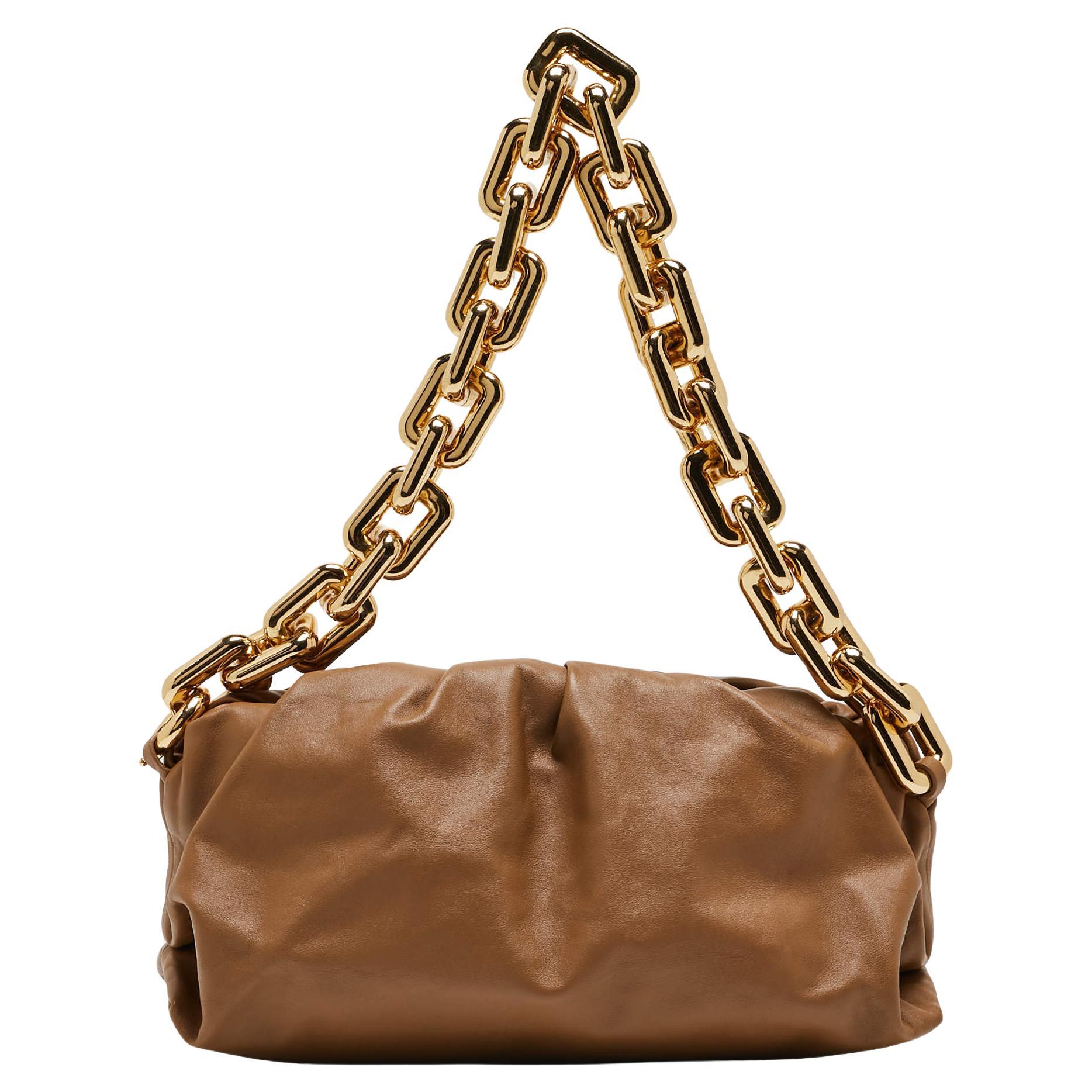 Bottega Veneta Brown Leather The Chain Pouch Bag For Sale at 1stDibs