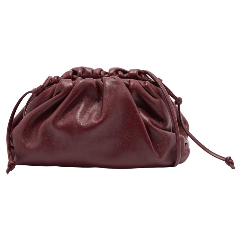 Bottega Veneta Burgundy Leather Mini The Pouch Bag For Sale at 1stDibs