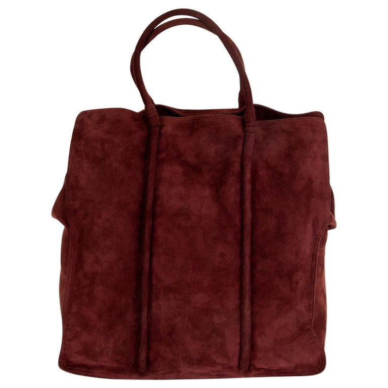 BOTTEGA VENETA burgundy suede Tote Bag at 1stDibs