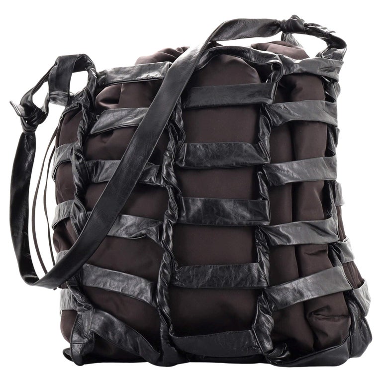 Bottega Veneta BV Tape Bucket Bag Leather and Nylon Large For Sale at ...