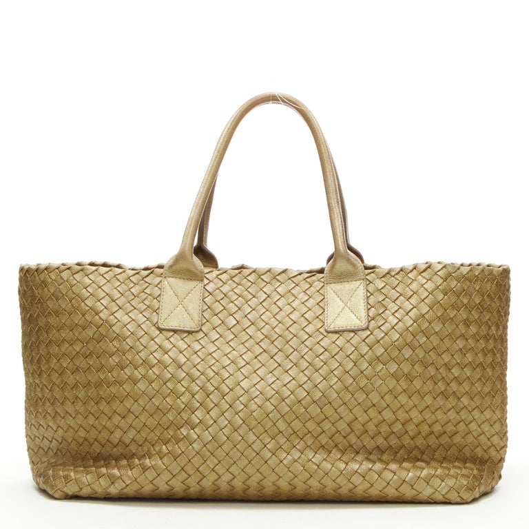 BOTTEGA VENETA Cabat Limited Edition metallic gold Intrecciato woven ...