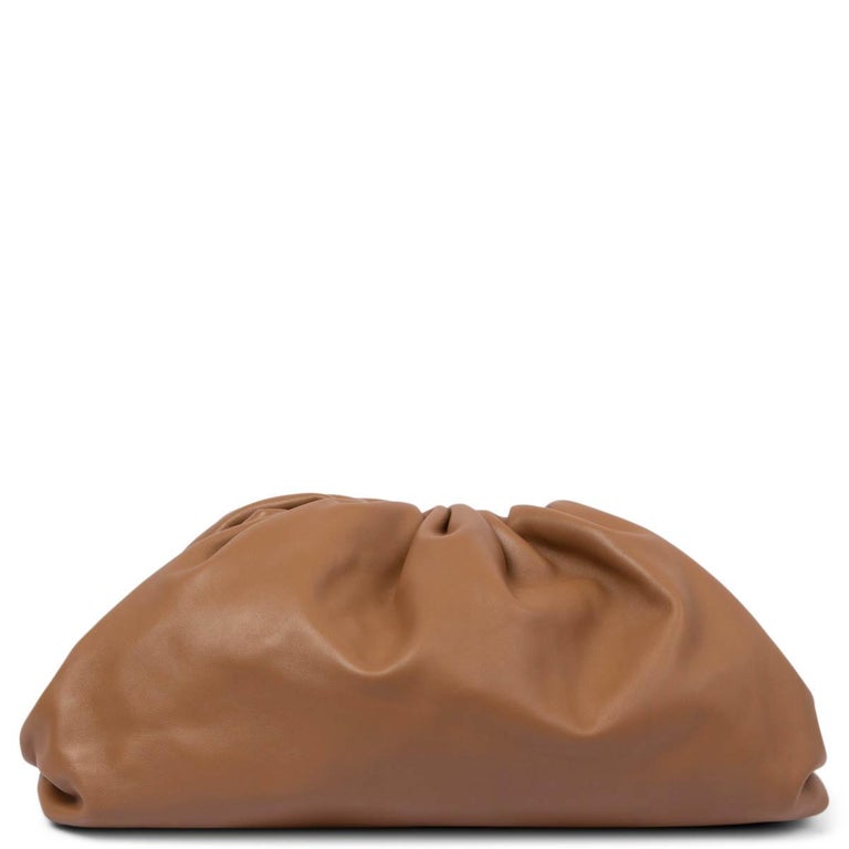 BOTTEGA VENETA camel brown leather POUCH OVERSIZED Clutch Bag For Sale ...