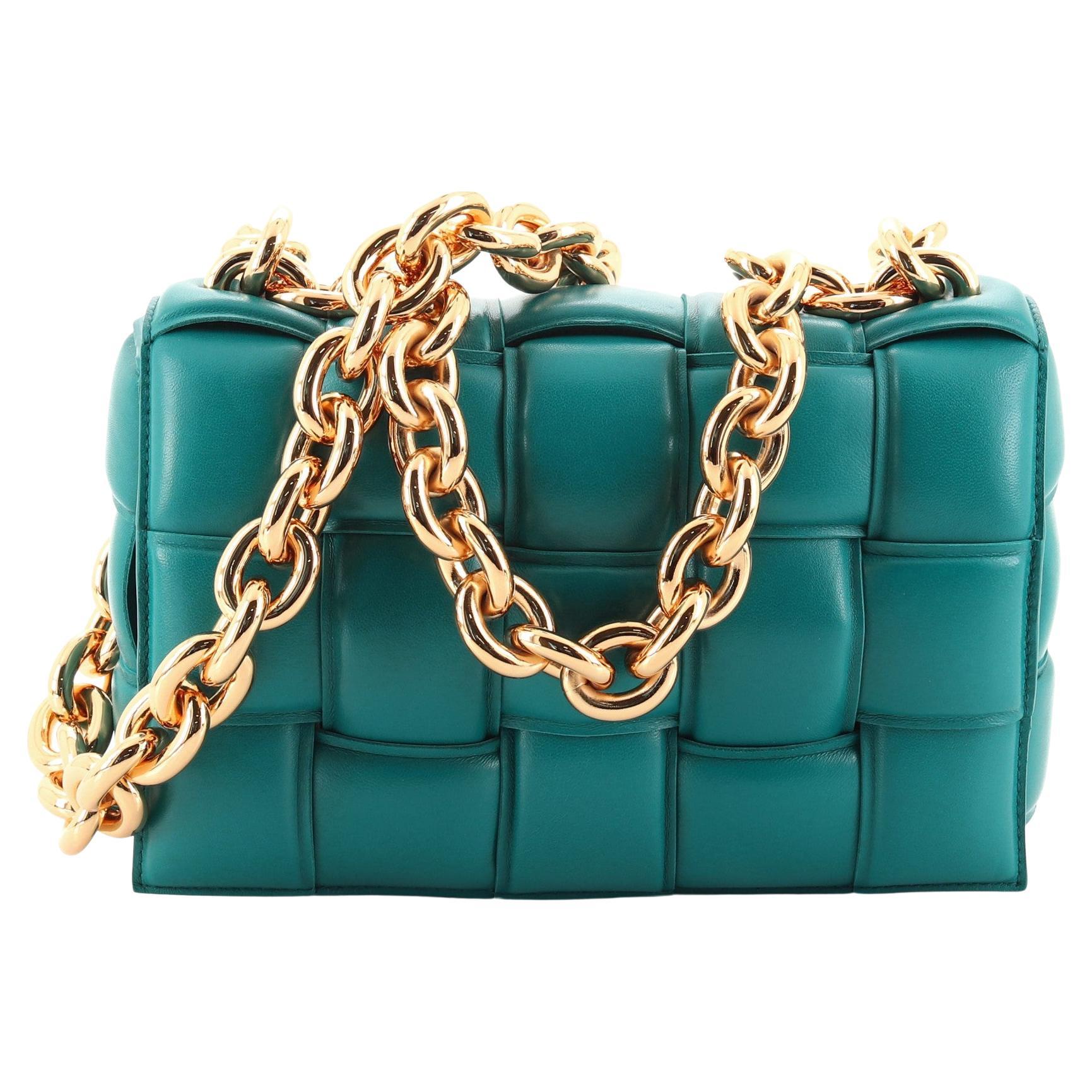 Bottega Veneta Cassette Chain Crossbody Bag Padded Maxi Intrecciato ...