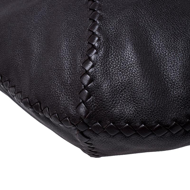 Bottega Veneta Dark Brown Cervo Leather Large Baseball Hobo at 1stDibs