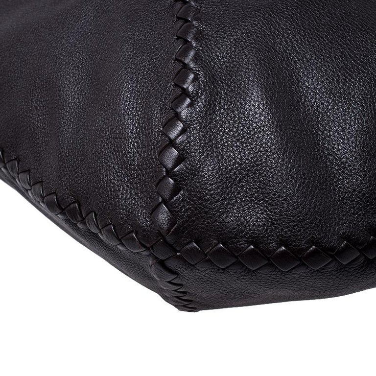 Bottega Veneta Dark Brown Cervo Leather Large Baseball Hobo at 1stDibs