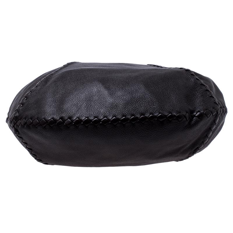 Bottega Veneta Dark Brown Cervo Leather Large Baseball Hobo at 1stDibs