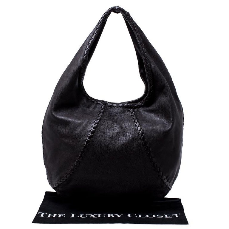 Bottega Veneta Dark Brown Cervo Leather Large Baseball Hobo at 1stDibs