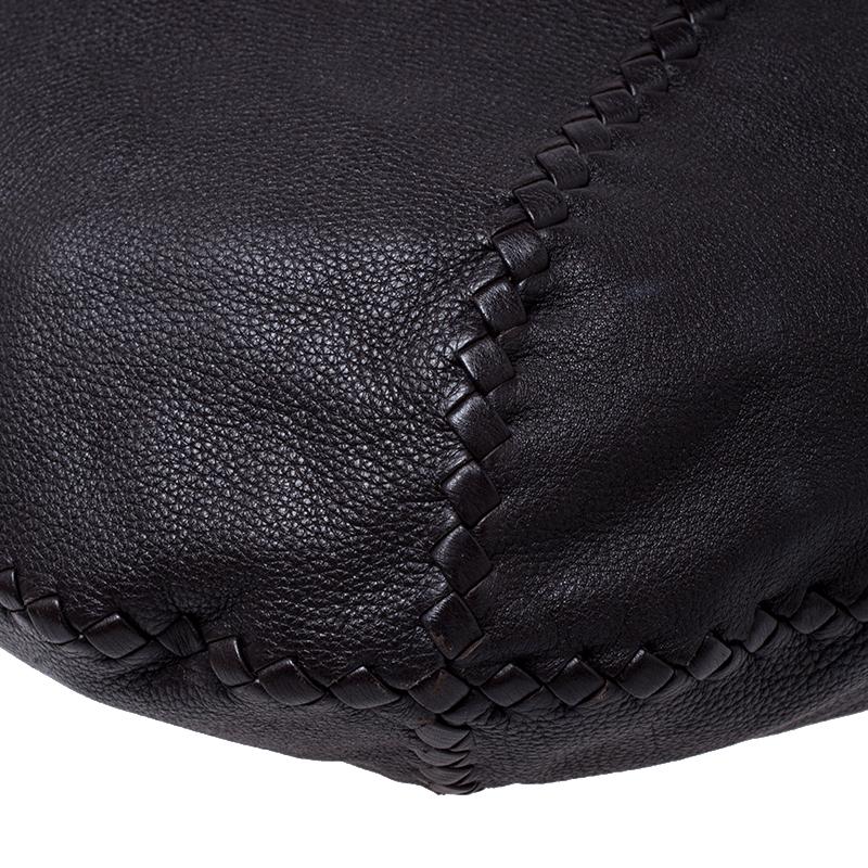Bottega Veneta Dark Brown Cervo Leather Large Baseball Hobo at 1stDibs