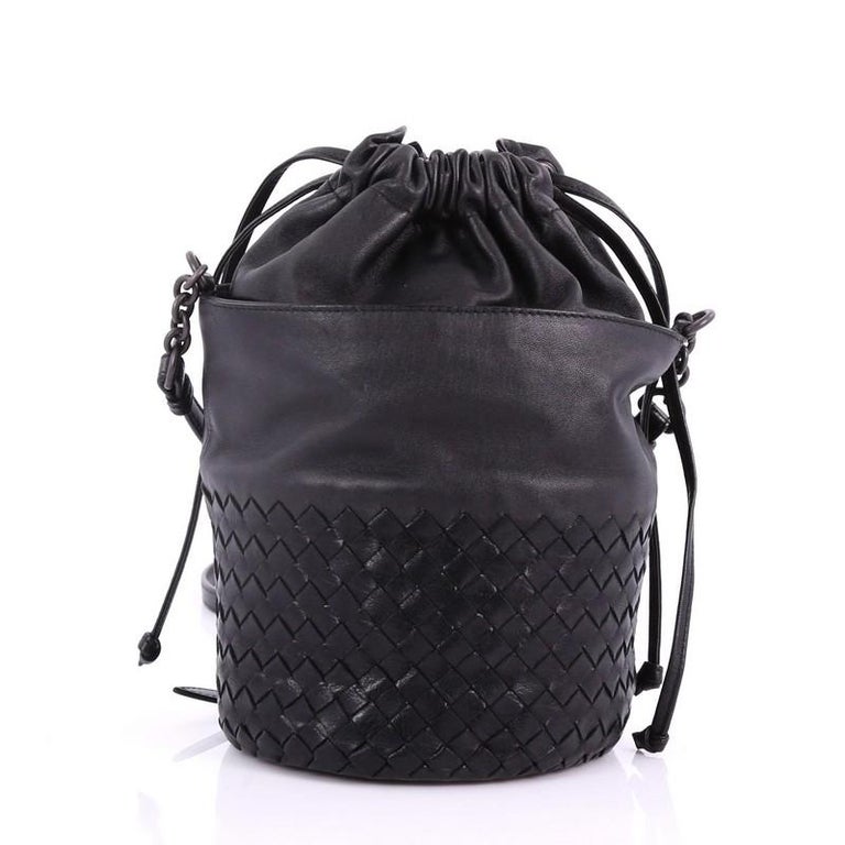 Bottega Veneta Drawstring Bucket Bag Leather and Intrecciato Nappa Small at 1stDibs | bottega ...
