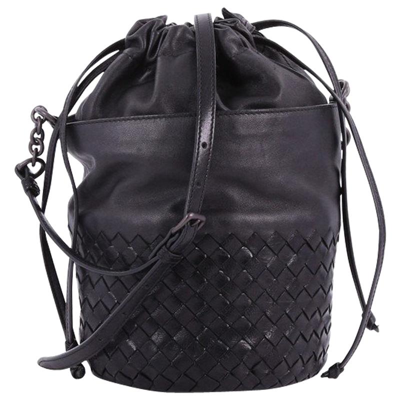 Bottega Veneta Drawstring Bucket Bag Leather and Intrecciato Nappa Small at 1stDibs | bottega ...