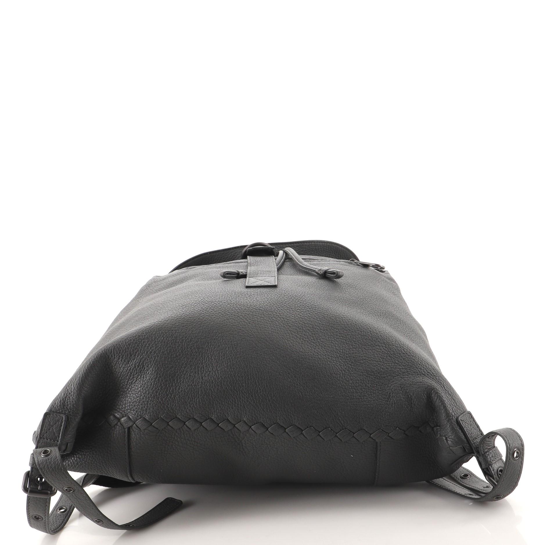 Bottega Veneta Drawstring Flap Backpack Leather Large For Sale at 1stDibs