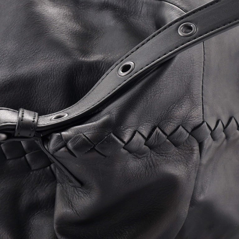 Bottega Veneta Drawstring Flap Backpack Leather Large For Sale at 1stDibs