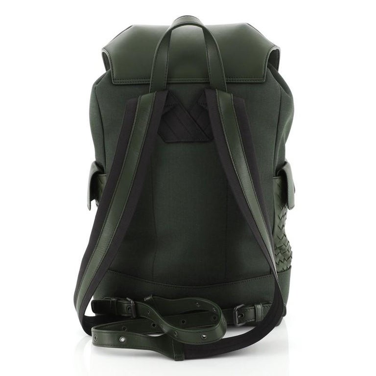 Bottega Veneta Drawstring Flap Backpack Technical Canvas With ...