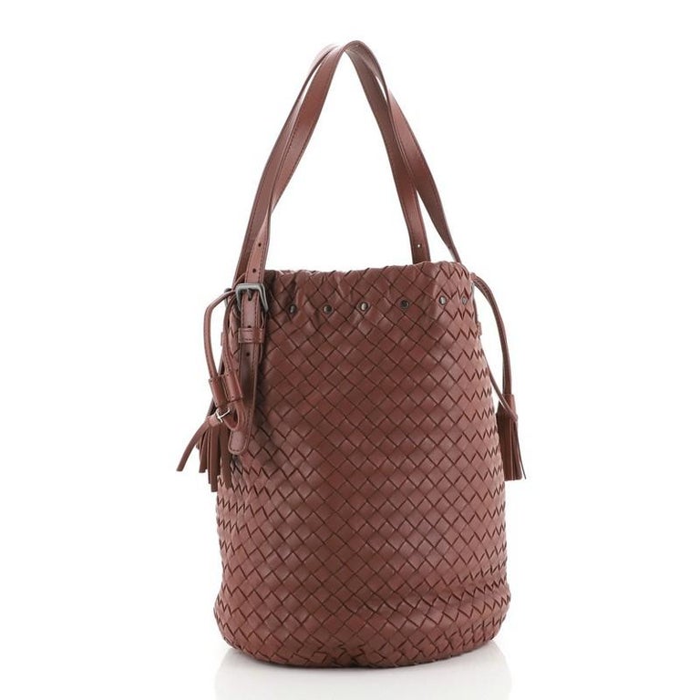 Bottega Veneta Drawstring Tassel Bucket Bag Intrecciato Nappa Small at 1stDibs | bv bucket bag ...