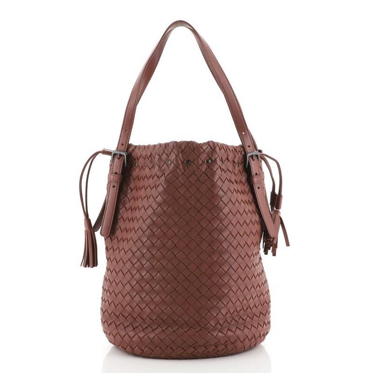 Bottega Veneta Drawstring Tassel Bucket Bag Intrecciato Nappa Small at 1stDibs | bv bucket bag ...