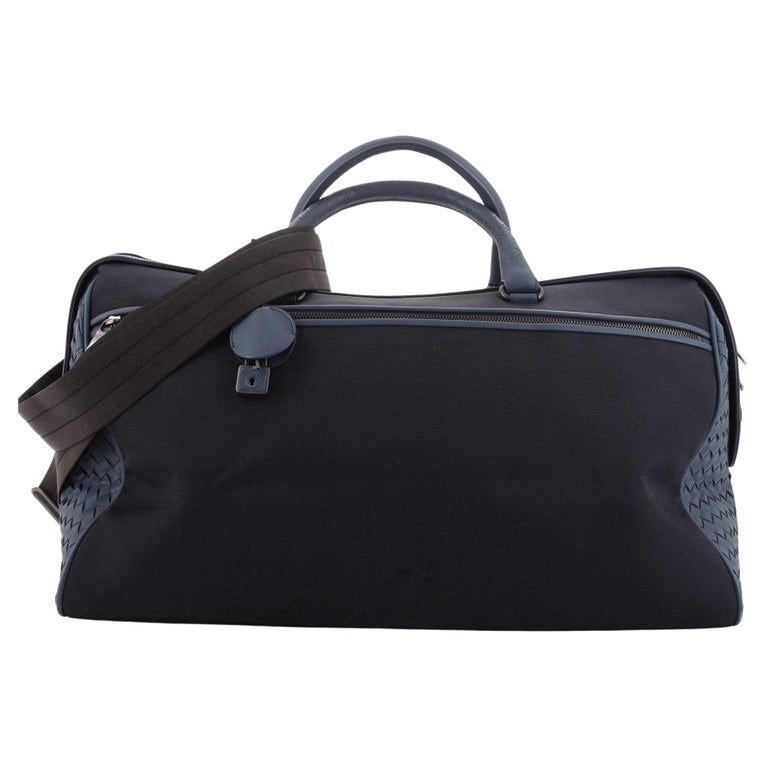 Bottega Veneta Duffle Bag Hi-Tech Canvas with Intrecciato Nappa Detail ...