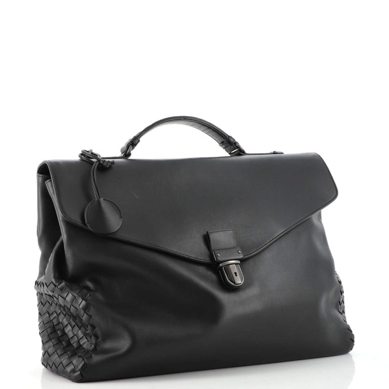 Bottega Veneta Envelope Briefcase Leather with Intrecciato Detail at ...