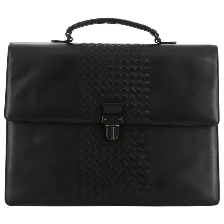 Bottega Veneta Envelope Briefcase Leather with Intrecciato Detail at ...