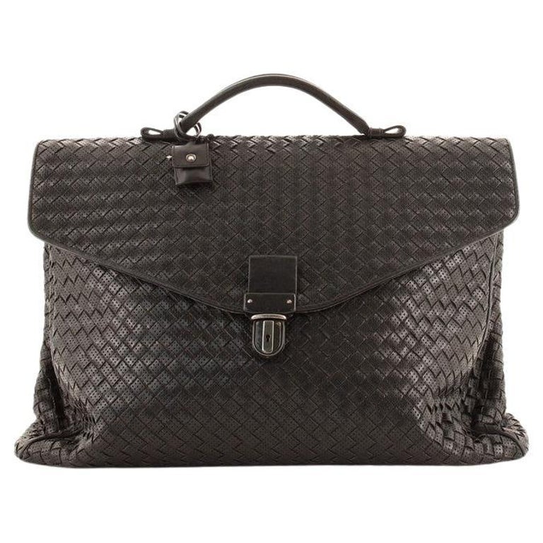Bottega Veneta Envelope Briefcase Perforated Intrecciato Nappa Large at ...