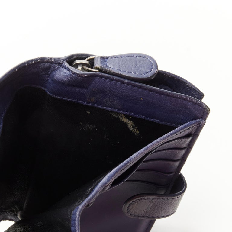 BOTTEGA VENETA Intrecciato Weave navy blue leather zip coins 10-slot ...