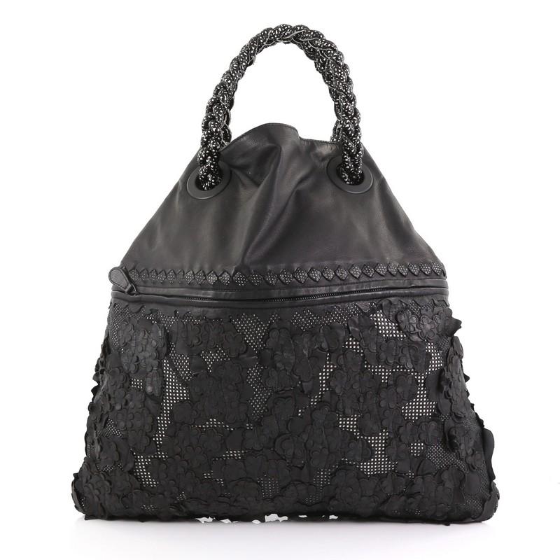 Bottega Veneta Julie Tote Leather with Applique Large at 1stDibs
