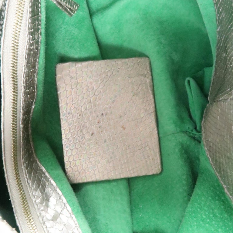 BOTTEGA VENETA Light Gold Metallic Snake Skin Hobo Handbag at 1stDibs