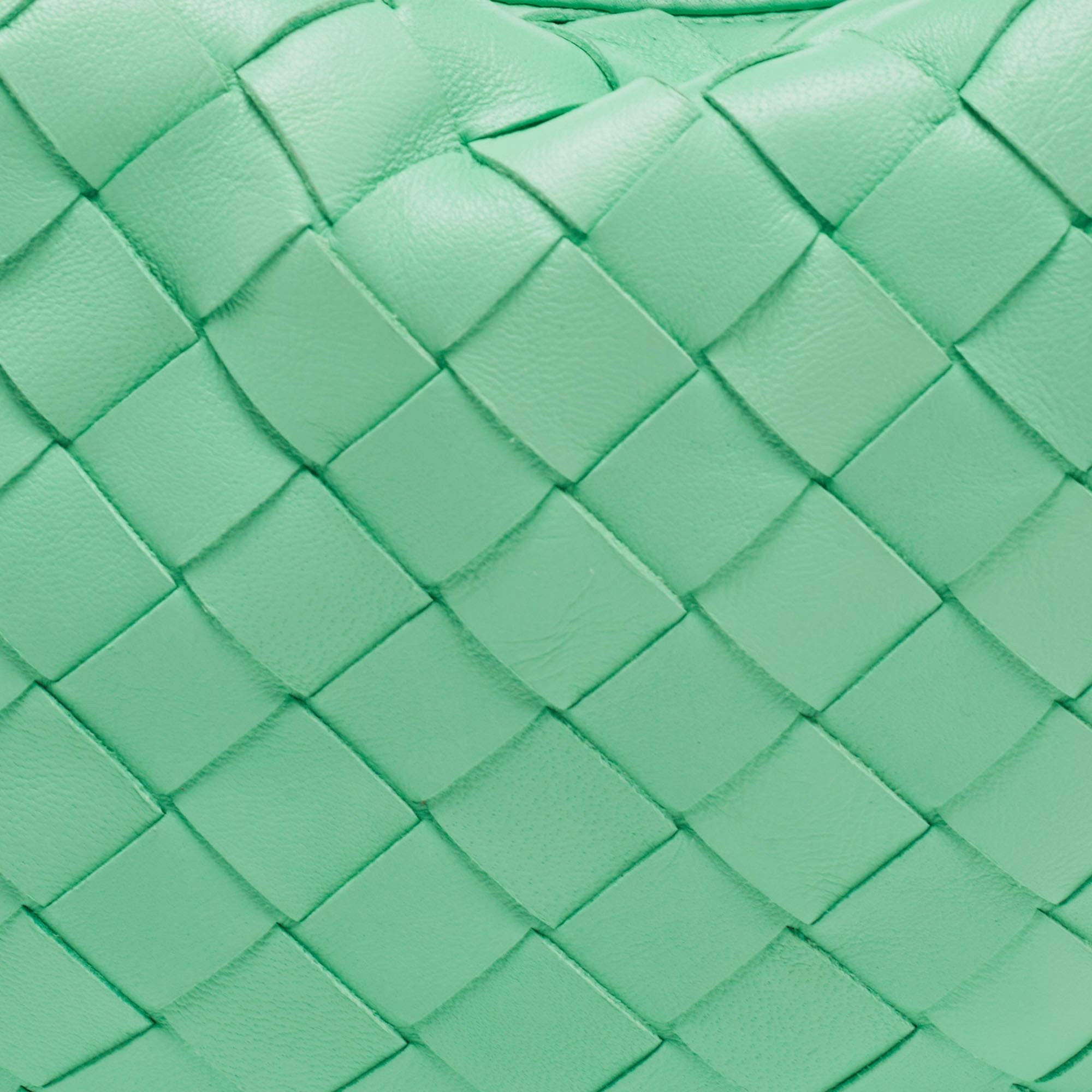 Bottega Veneta Light Green Intrecciato Leather Mini BV Jodie Bag For ...
