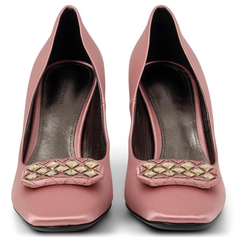 BOTTEGA VENETA light pink CRYSTAL EMBELLISHED SATIN. Pumps Shoes 40 at ...
