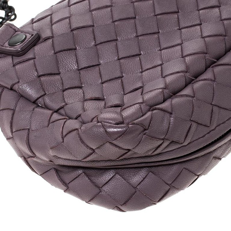 Bottega Veneta Light Purple Intrecciato Small Chain Crossbody Bag at ...