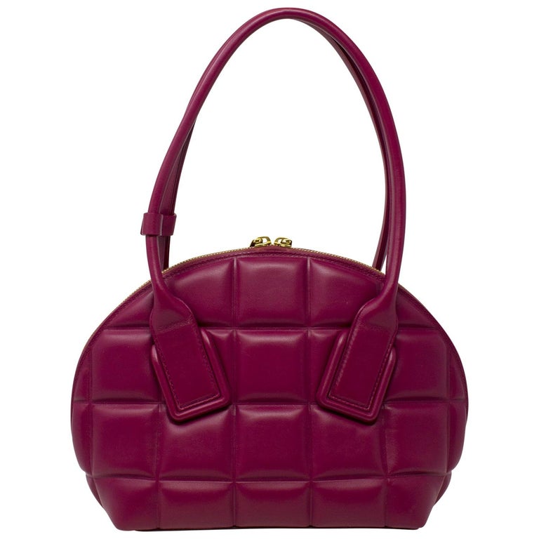 Bottega Veneta Maroon Arco Top Handle Bag w/ Strap For Sale at 1stDibs