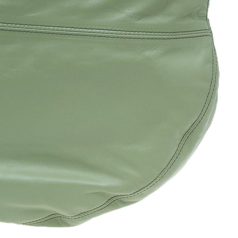 Bottega Veneta Mela Green Leather Woven Handle Hobo Bag For Sale at 1stDibs