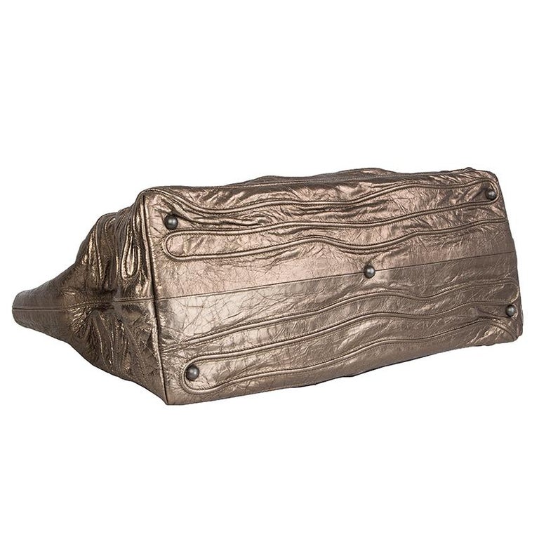 BOTTEGA VENETA metallic gold leather CORDED WAVE Tote Bag at 1stDibs