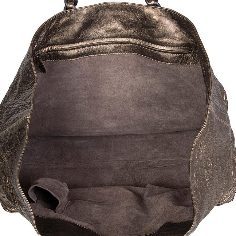 BOTTEGA VENETA metallic gold leather CORDED WAVE Tote Bag at 1stDibs