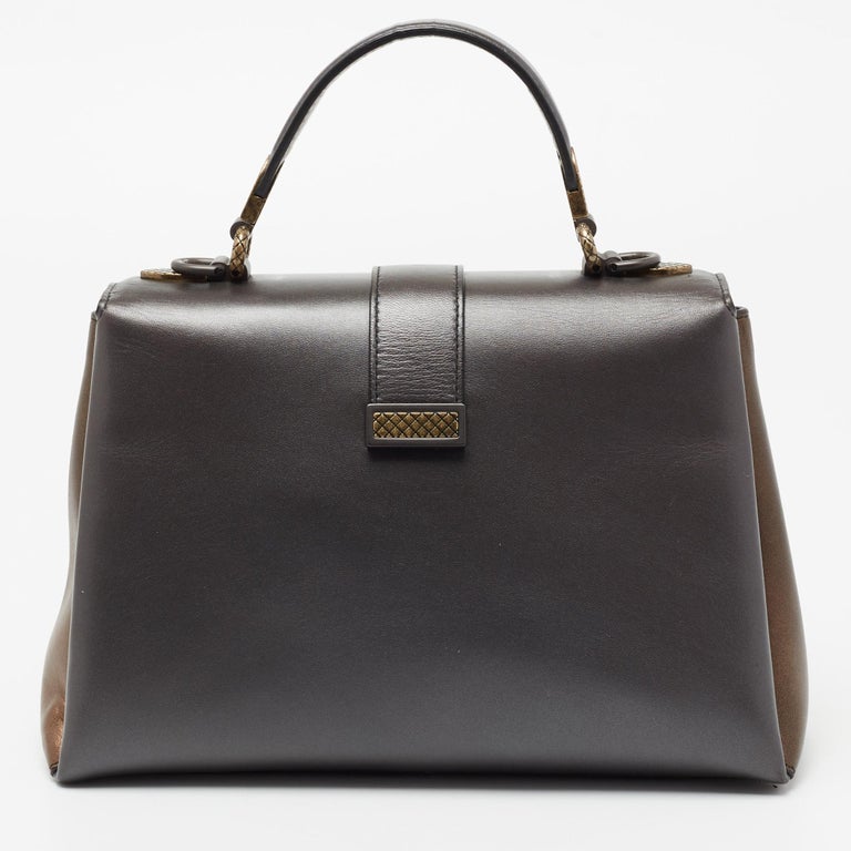 Bottega Veneta Metallic Tri Color Leather Small Small Piazza Bag at 1stDibs