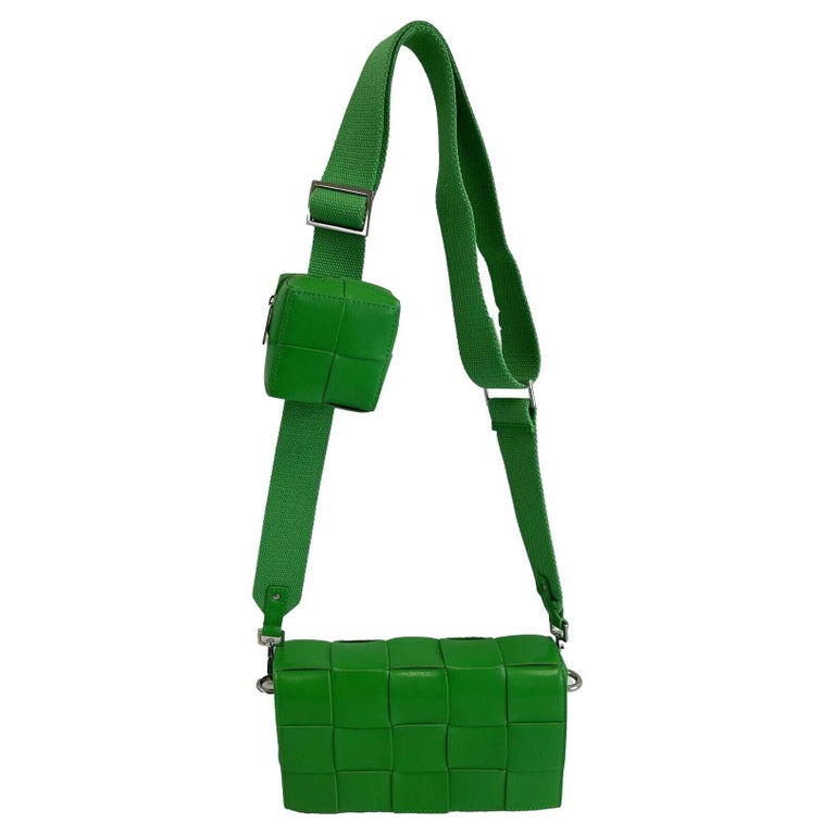 Bottega Veneta - NEW Parkeet Green Leather Cassette Crossbody w/ Coin ...