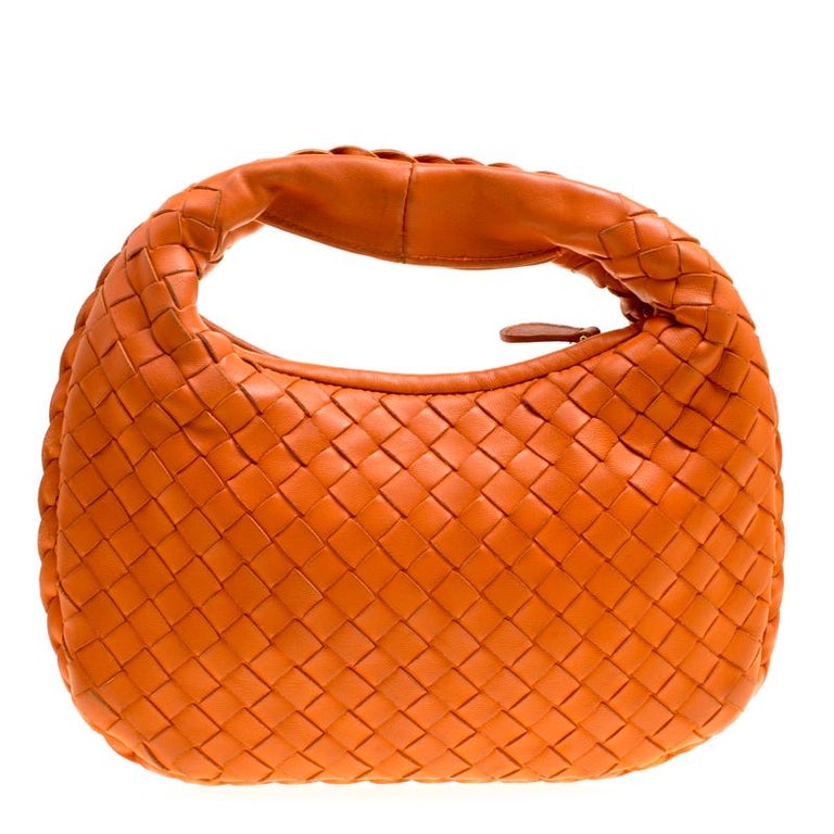 Bottega Veneta Orange Intrecciato Leather Mini Hobo For Sale at 1stDibs ...