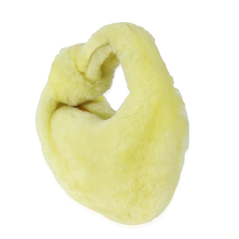 Bottega Veneta Pale Yellow Shearling Mini Jodie For Sale at 1stDibs