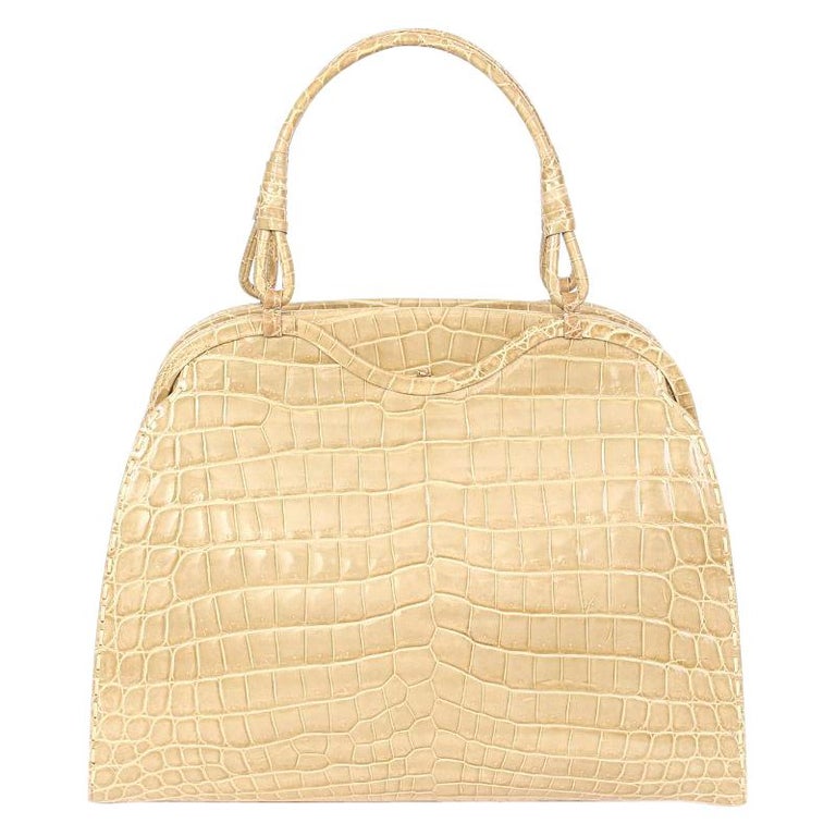 BOTTEGA VENETA pale yellow SHINY CROCODILE Handbag Bag at 1stDibs