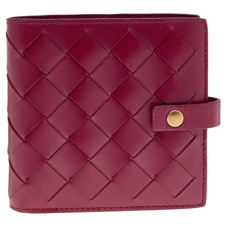 Bottega Veneta Pink Intrecciato Leather Compact Wallet at 1stDibs